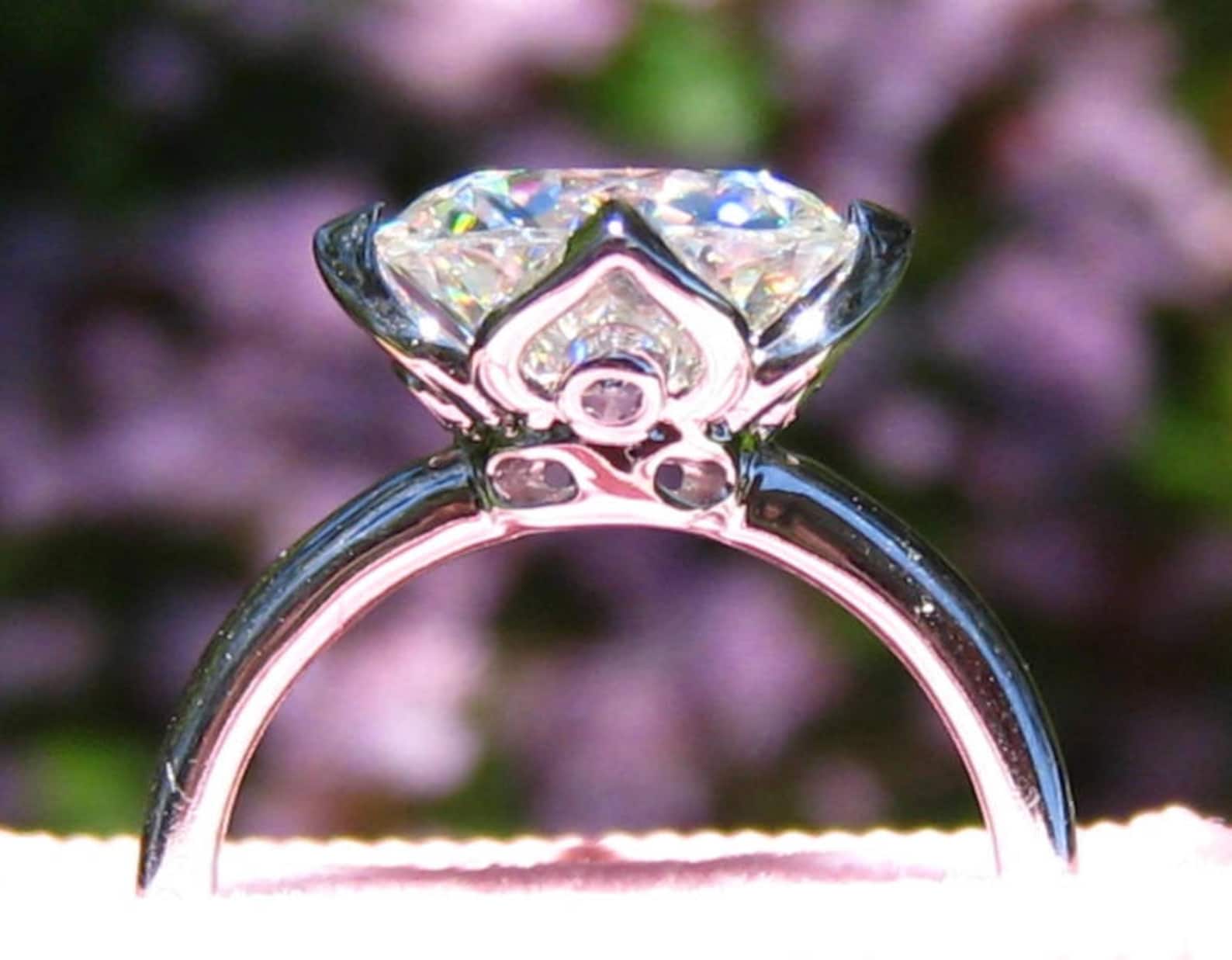 Custom Design: Gold Tulip Engagement Ring Mount - Etsy