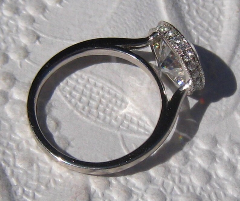 Custom Design: Bezel Solitaire Ring Mount With Diamonds | Etsy