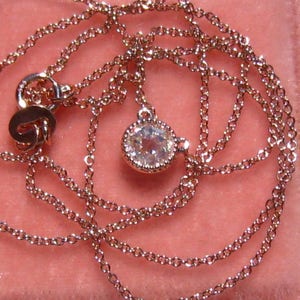 Rose Gold Necklace With Double-sided Rose Cut Classique Moissanite in ...