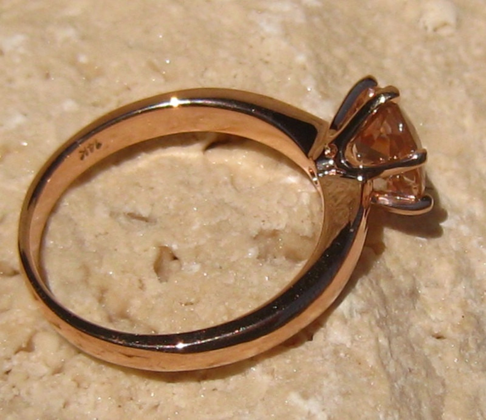 Peachy Pink Morganite in Rose Gold Solitaire Engagement Ring - Etsy