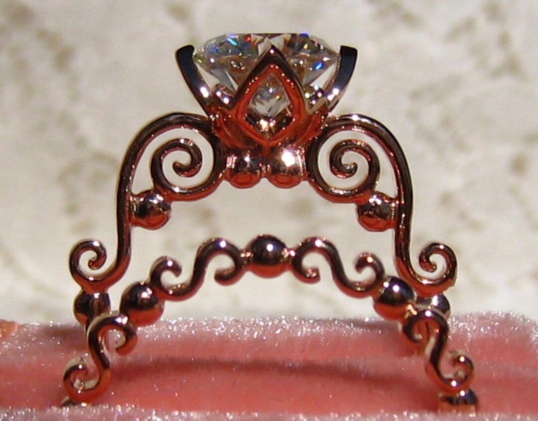 Custom Design: Lotus Wedding Set, Rose Gold Engagement Ring Mount and ...