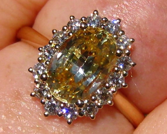 Etsy yellow sapphire ring store