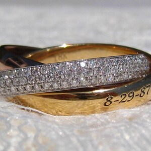 Personalized Tri-color Rolling Ring With Diamonds or Moissanites ...