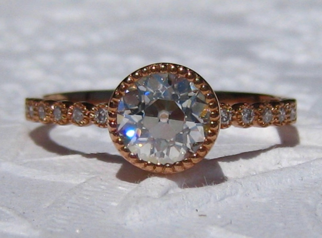 Custom Design: Milgrain Bezel Engagement Ring Mount - Etsy