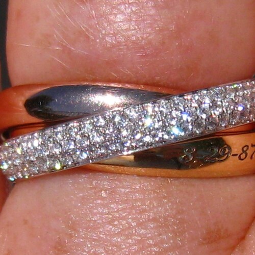 Personalized Tri-color Rolling Ring With Diamonds or - Etsy