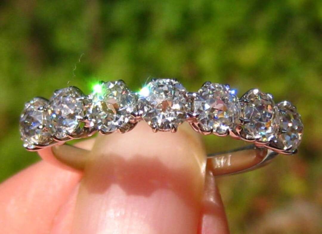 Jubilee Cut Classique Moissanite 7-stone Engagement Ring, Aster White ...