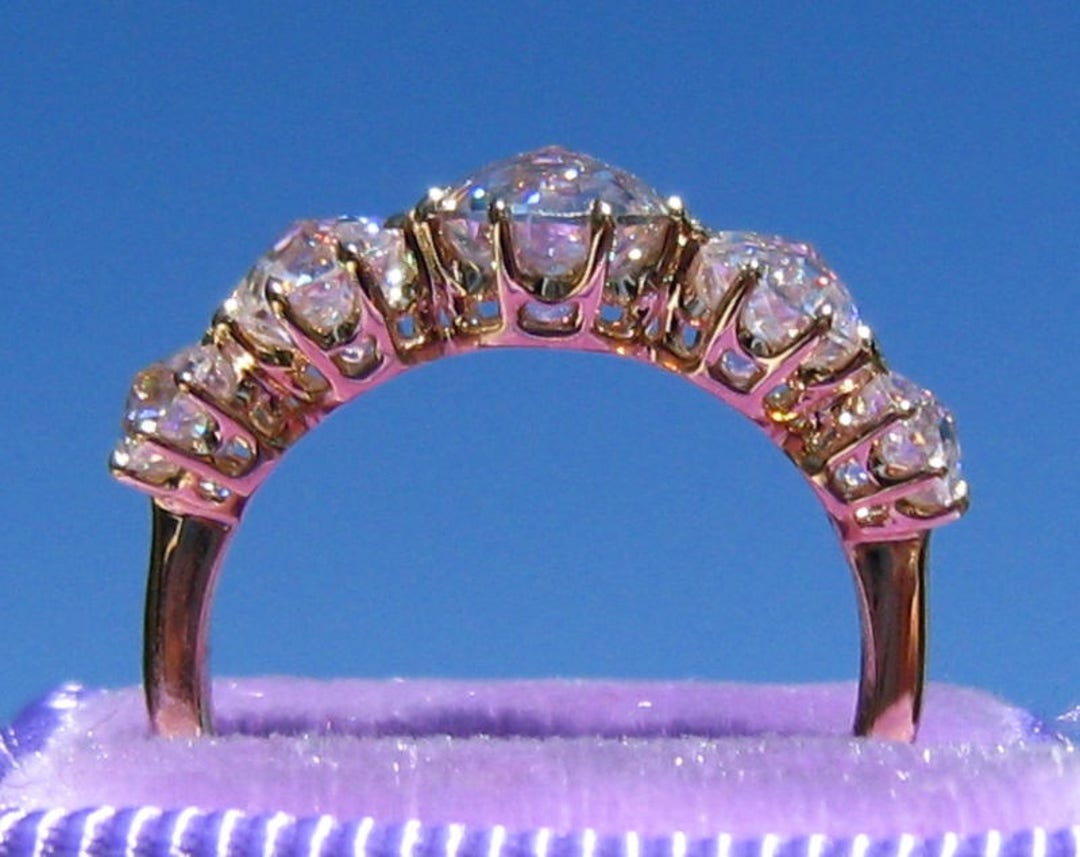 Custom Design: Gold Aster Ring Mount, 5-stone Ring, 3-stone Ring or 7 ...