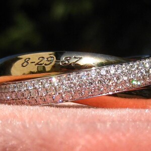 Personalized Tri-color Rolling Ring With Diamonds or Moissanites ...