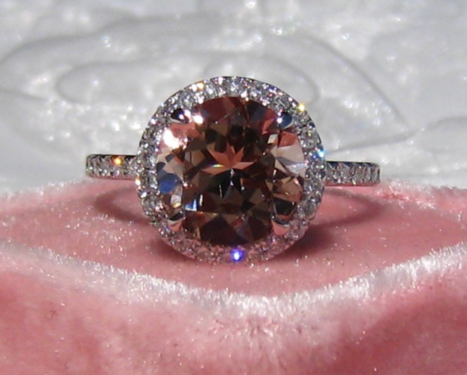 Custom Design: Diamond Halo Ring - Etsy