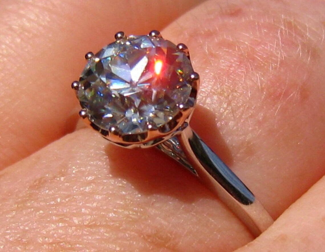 Magnolia Solitaire Gold Engagement Ring Mount - Etsy