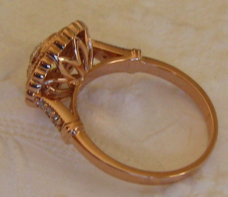 Gerbera Diamond Engagement Ring Mount With Milgrain Bezels and - Etsy