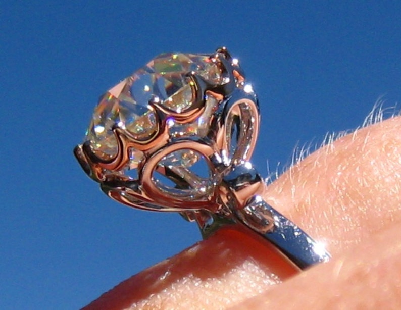 Magnolia Solitaire Gold Engagement Ring Mount - Etsy