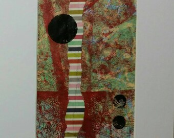 Collection of Abstract Gelli Prints Featuring Circles Fire | Etsy