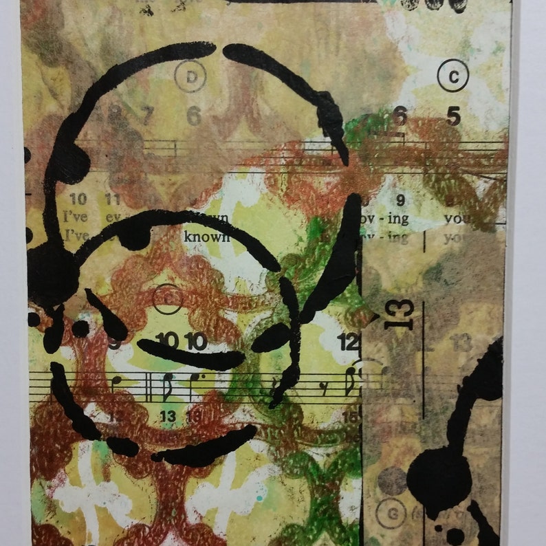 Collection of Abstract Gelli Prints Featuring Circles Fire - Etsy