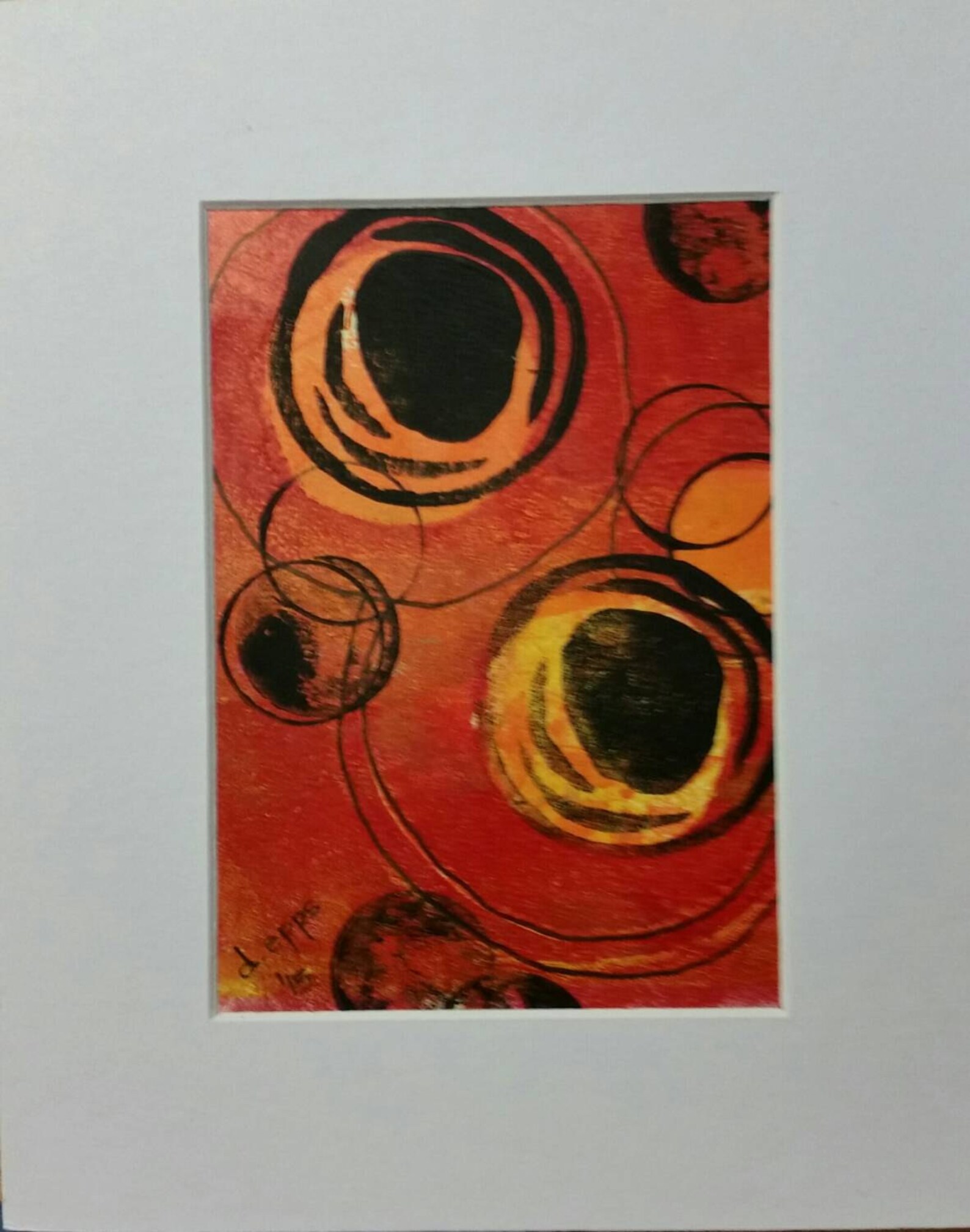 Collection of Abstract Gelli Prints Featuring Circles Fire - Etsy