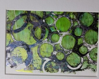 Collection of Abstract Gelli Prints Featuring Circles Fire | Etsy