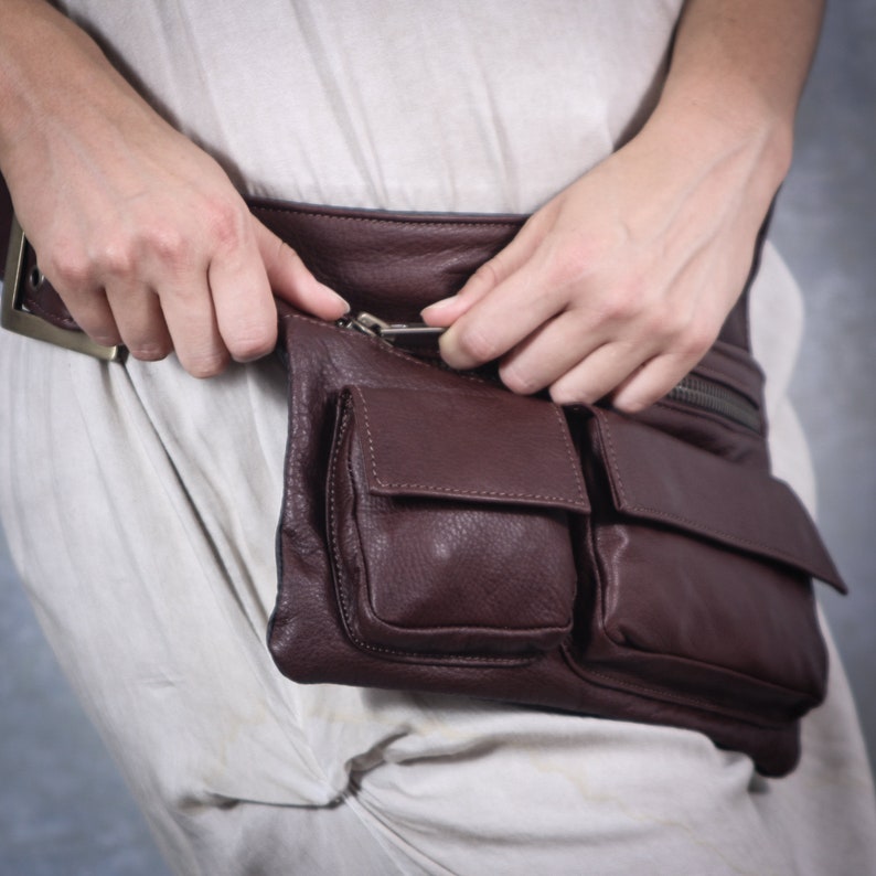 Brown Leather Festival Fanny Pack - Etsy Sweden