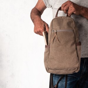 Unique Small Brown Leather Backpack - Etsy