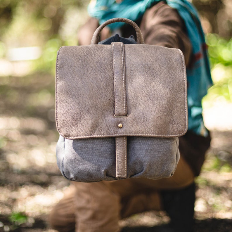 Vegan Leather Backpack | Etsy