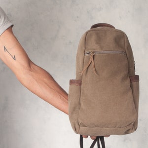 Unique Small Brown Leather Backpack - Etsy
