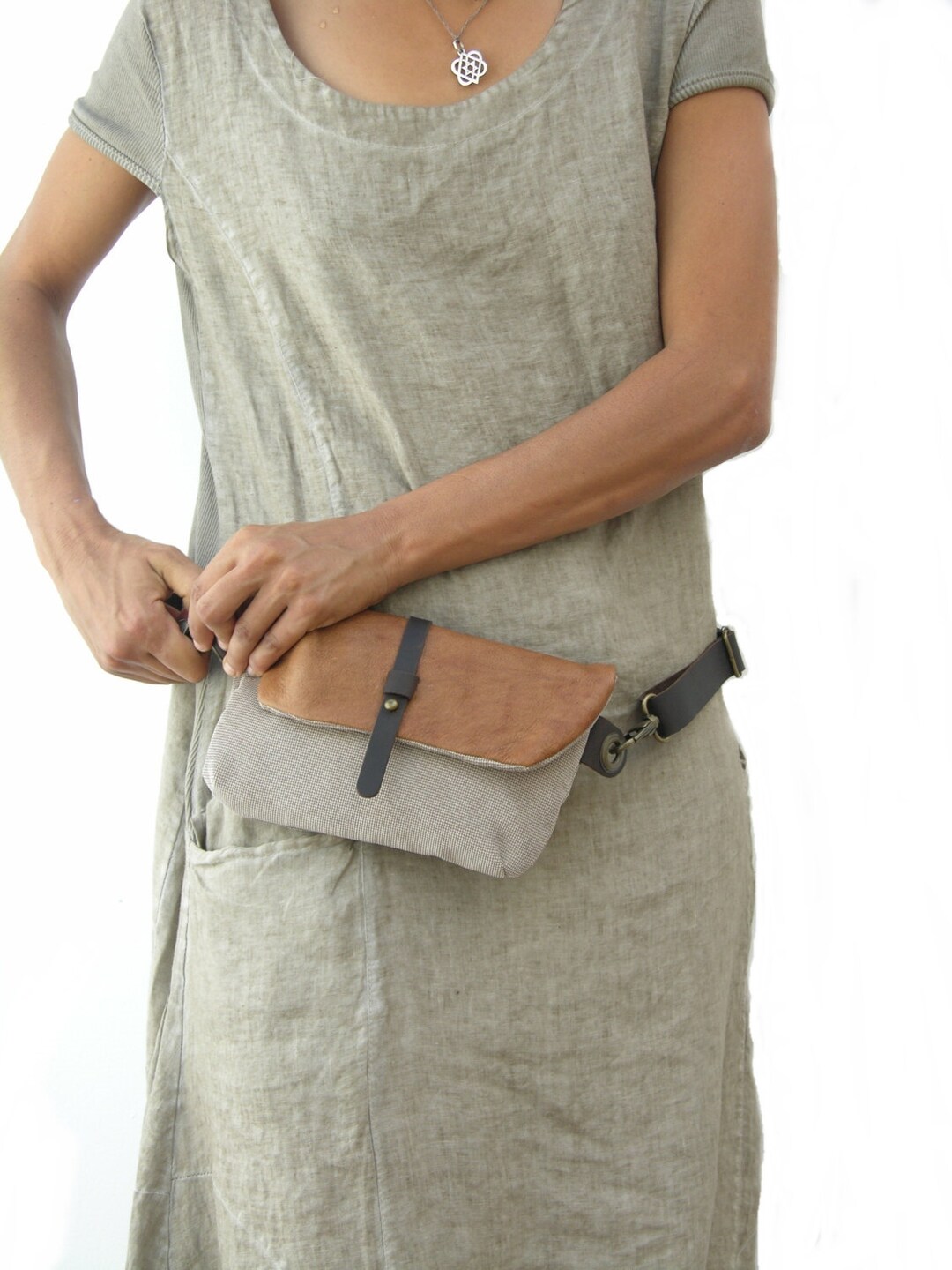 Hip Bag - Fanny Pack - Leather and Canvas - Traveler Bag - Utility Hip ...