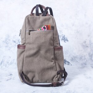 Unique Small Brown Leather Backpack - Etsy