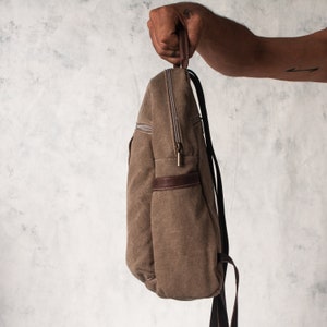 Unique Small Brown Leather Backpack - Etsy