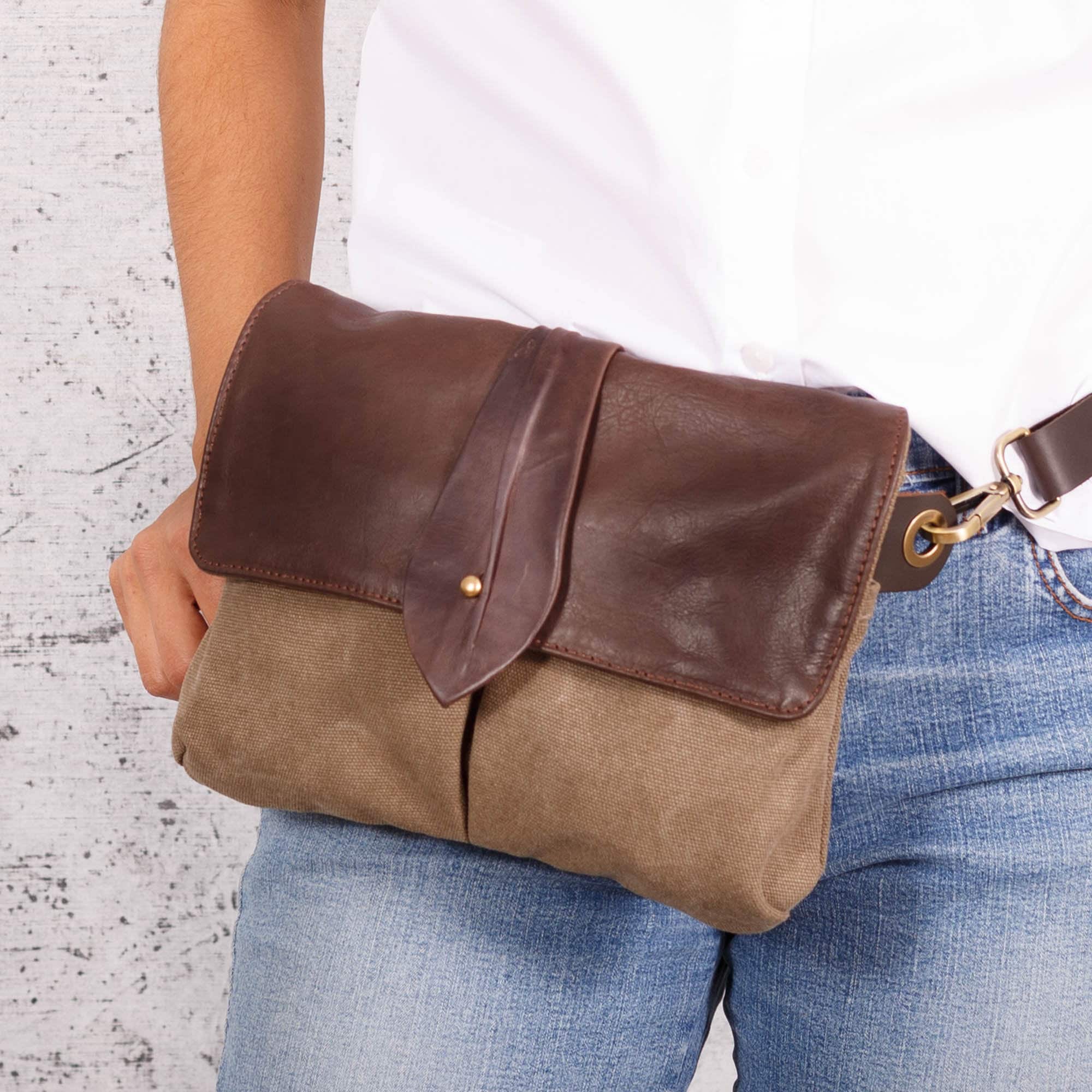 Black Leather Fanny Pack Cross Body - Etsy