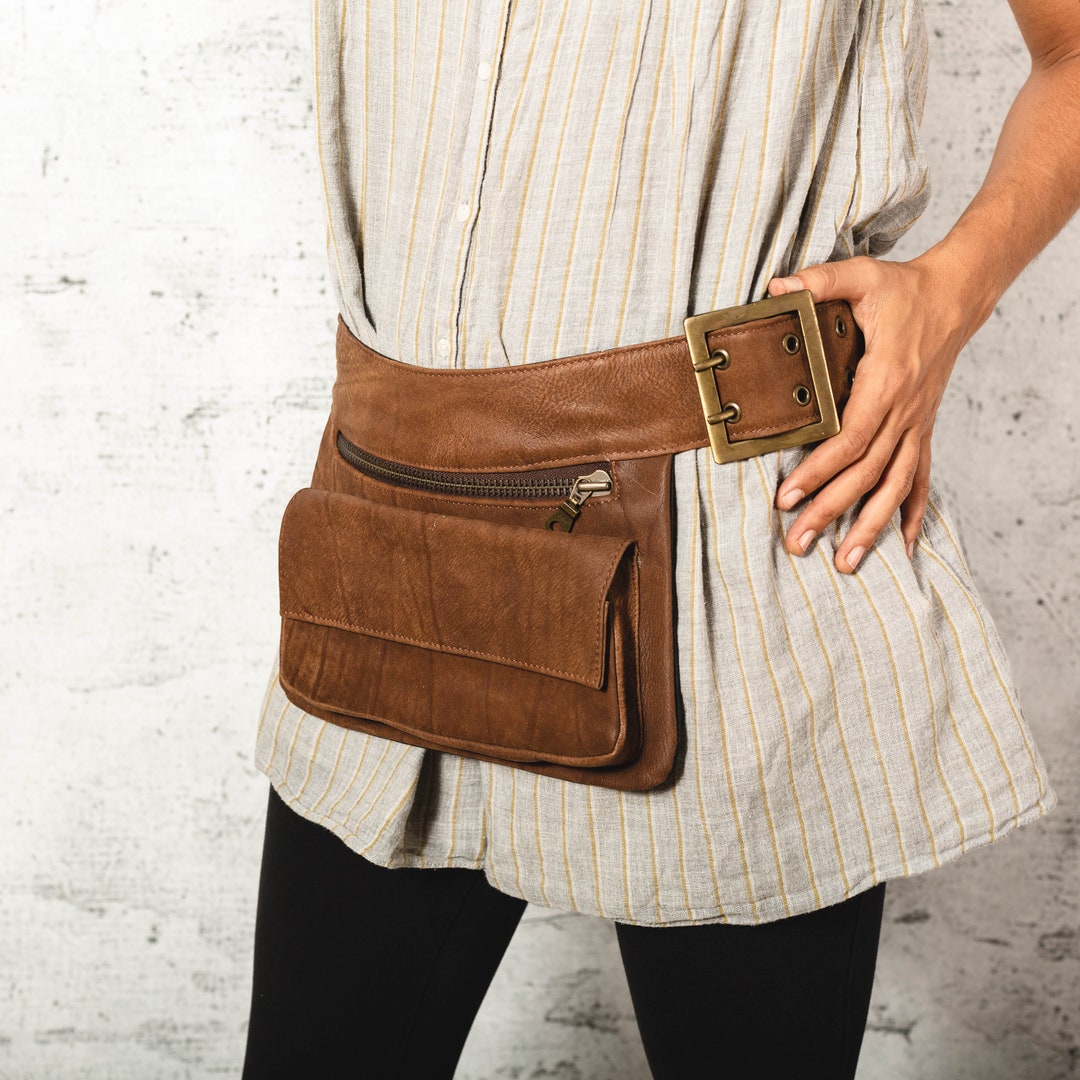 Brown Leather Fanny Pack for Woman - Etsy