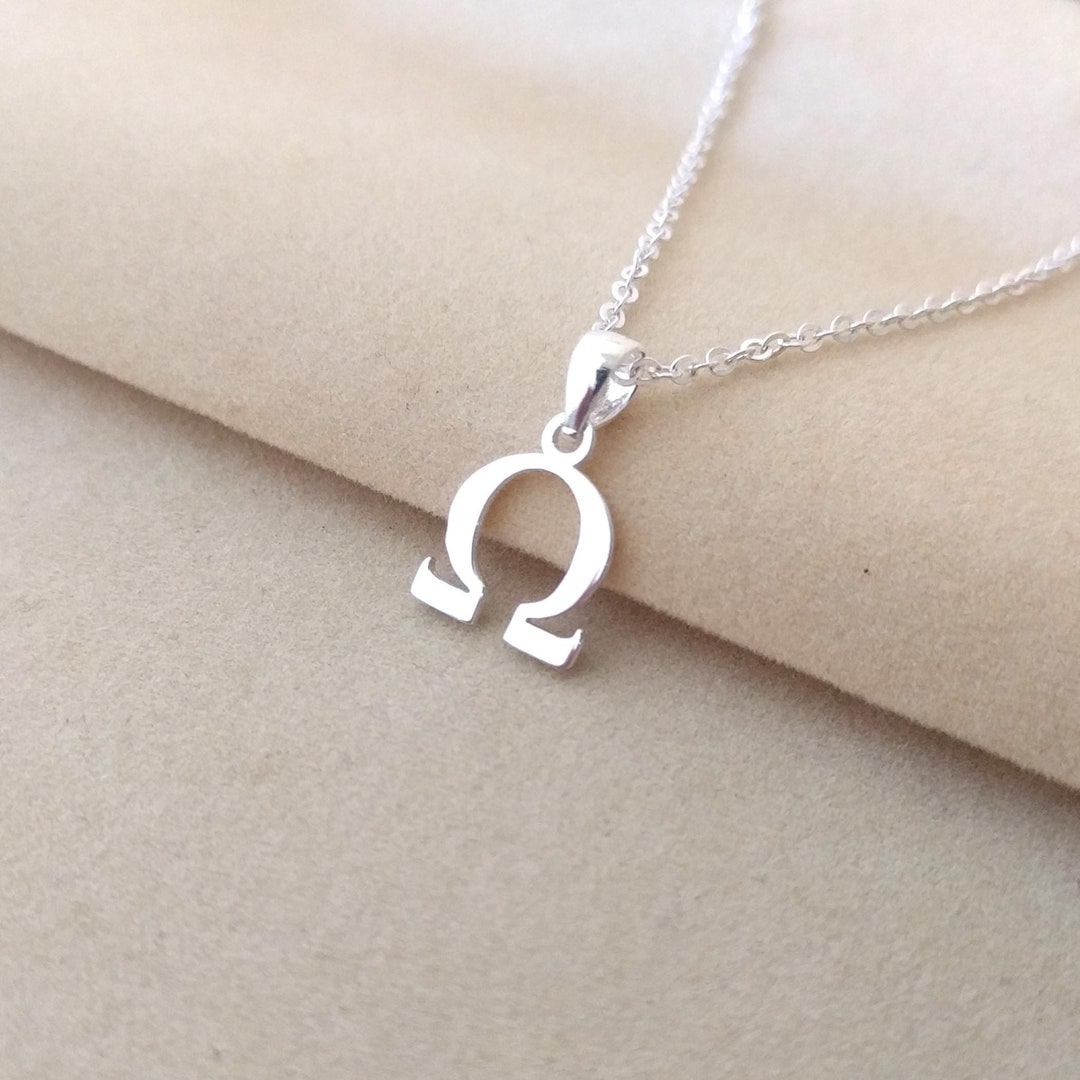 Tiny Omega Necklace, Custom Dainty Greeks Necklace, Omega Greek ...