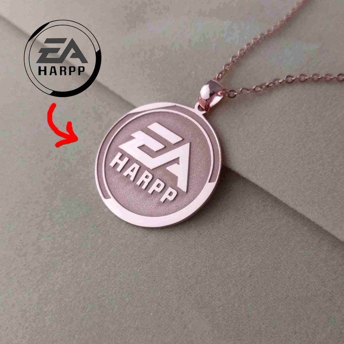 Business Logo Necklace, Custom Your Logo Necklace, Personalized Company ...