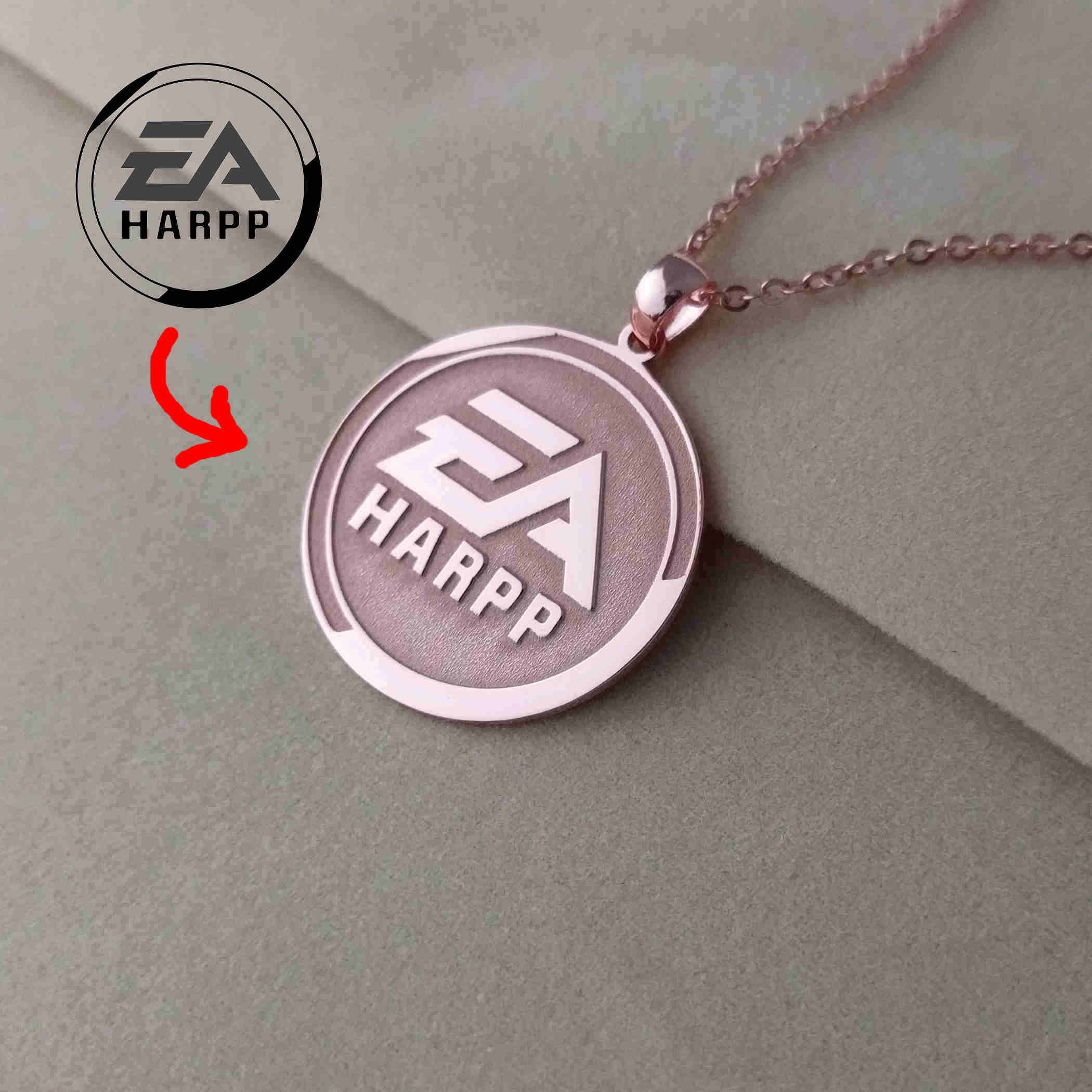 Business Logo Necklace, Custom Your Logo Necklace, Personalized Company ...