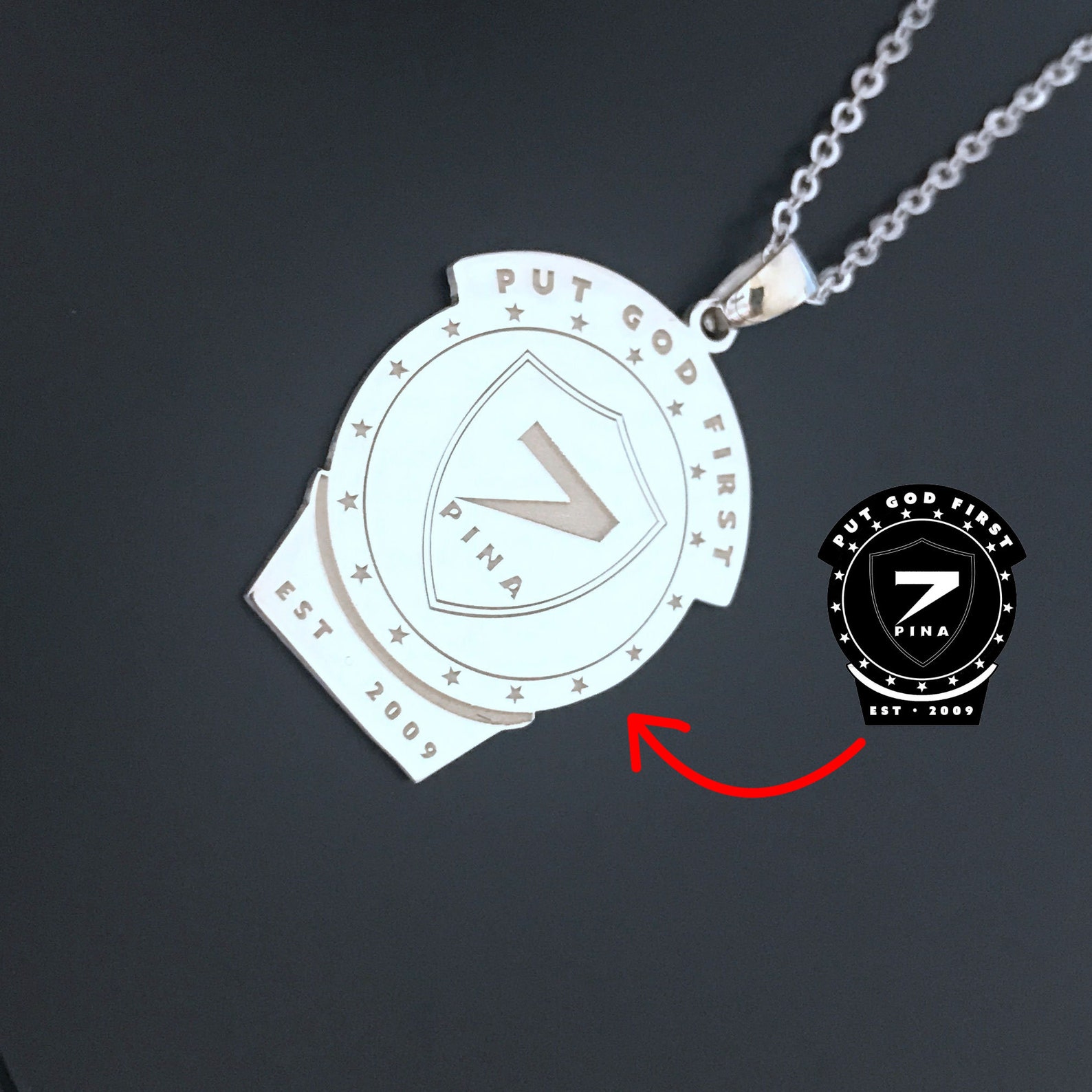 Business Logo Necklace, Custom Your Logo Necklace, Personalized Company ...