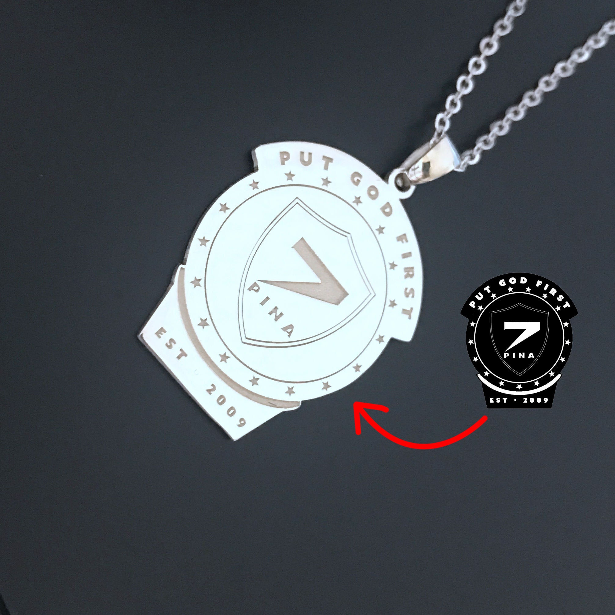 Business Logo Necklace, Custom Your Logo Necklace, Personalized Company ...