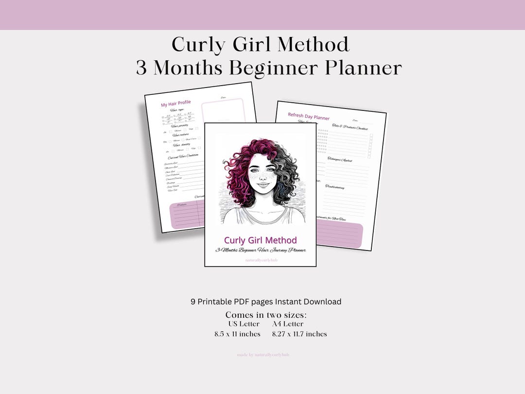 Curly Girl Method Planner Printable | Natural Hair Care Routine Tracker ...