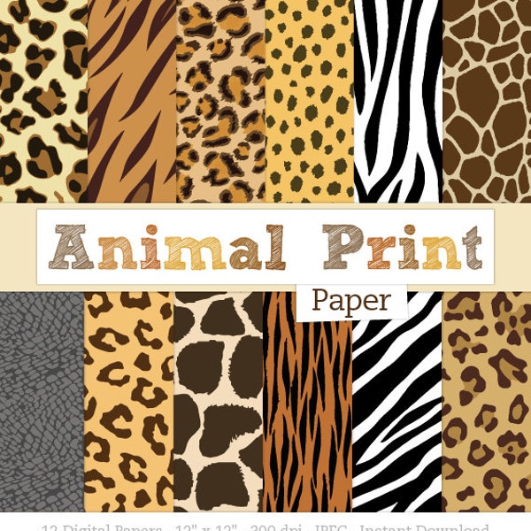Digital Paper Animal - Etsy