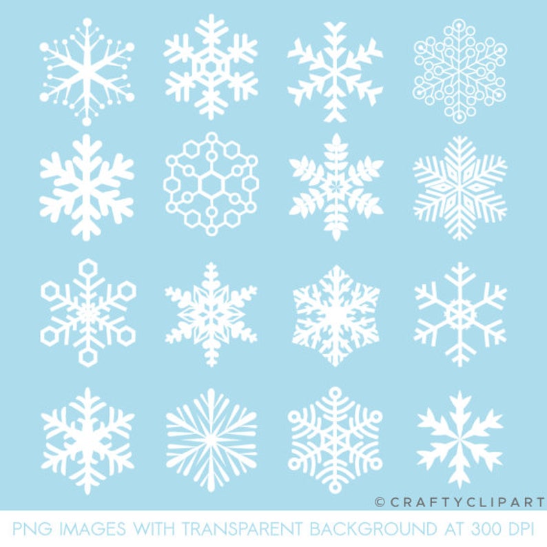 Snowflakes Clipart, Snow Flakes Vector Graphics, Snowing, Christmas ...