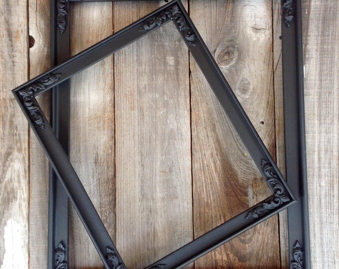 Set of Two Black Gothic Frames With Ornate Details/ Empty Frames ...