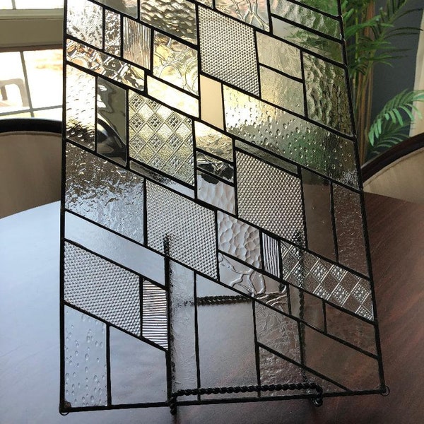 Clear Stained Glass Panel - Etsy