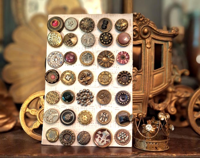 Antique Metal Button Lot of 35 - Victorian and Edwardian Buttons, - Etsy