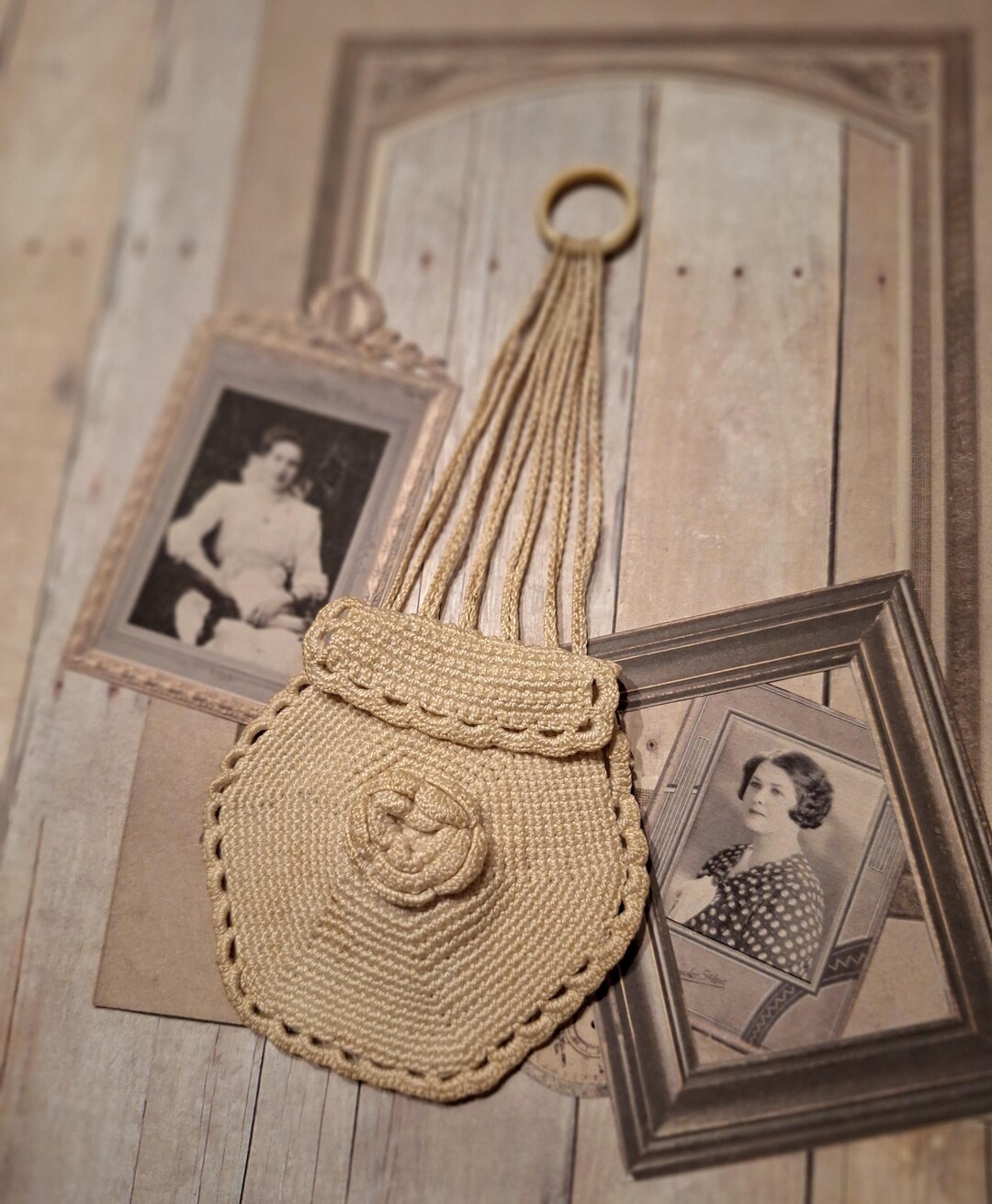 Antique Crocheted Sachet Holder - - Etsy