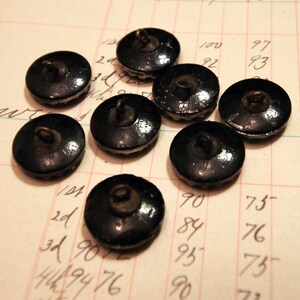 Victorian Luster Buttons Blk Glass Buttons With Silver Luster Antique ...