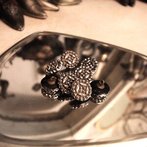 Victorian Luster Buttons Blk Glass Buttons With Silver Luster Antique ...