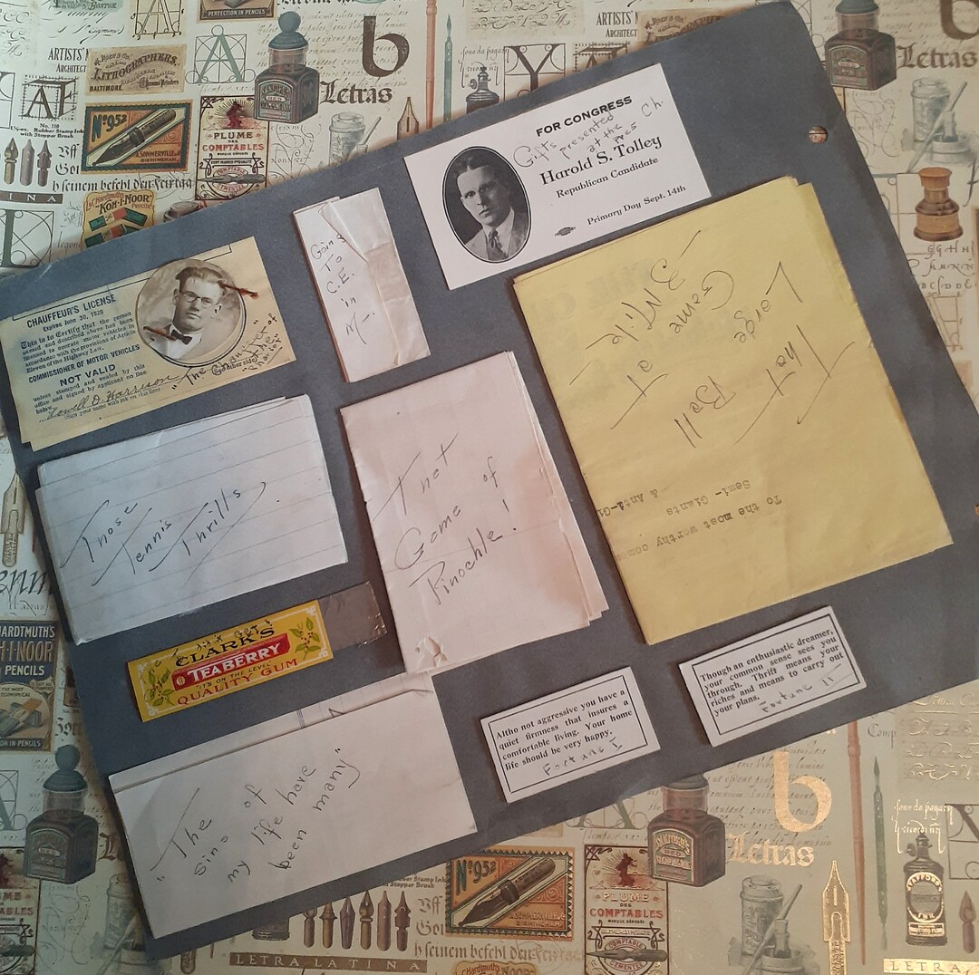 SALE -1920s Scrapbook Page - Antique Ephemera - Etsy