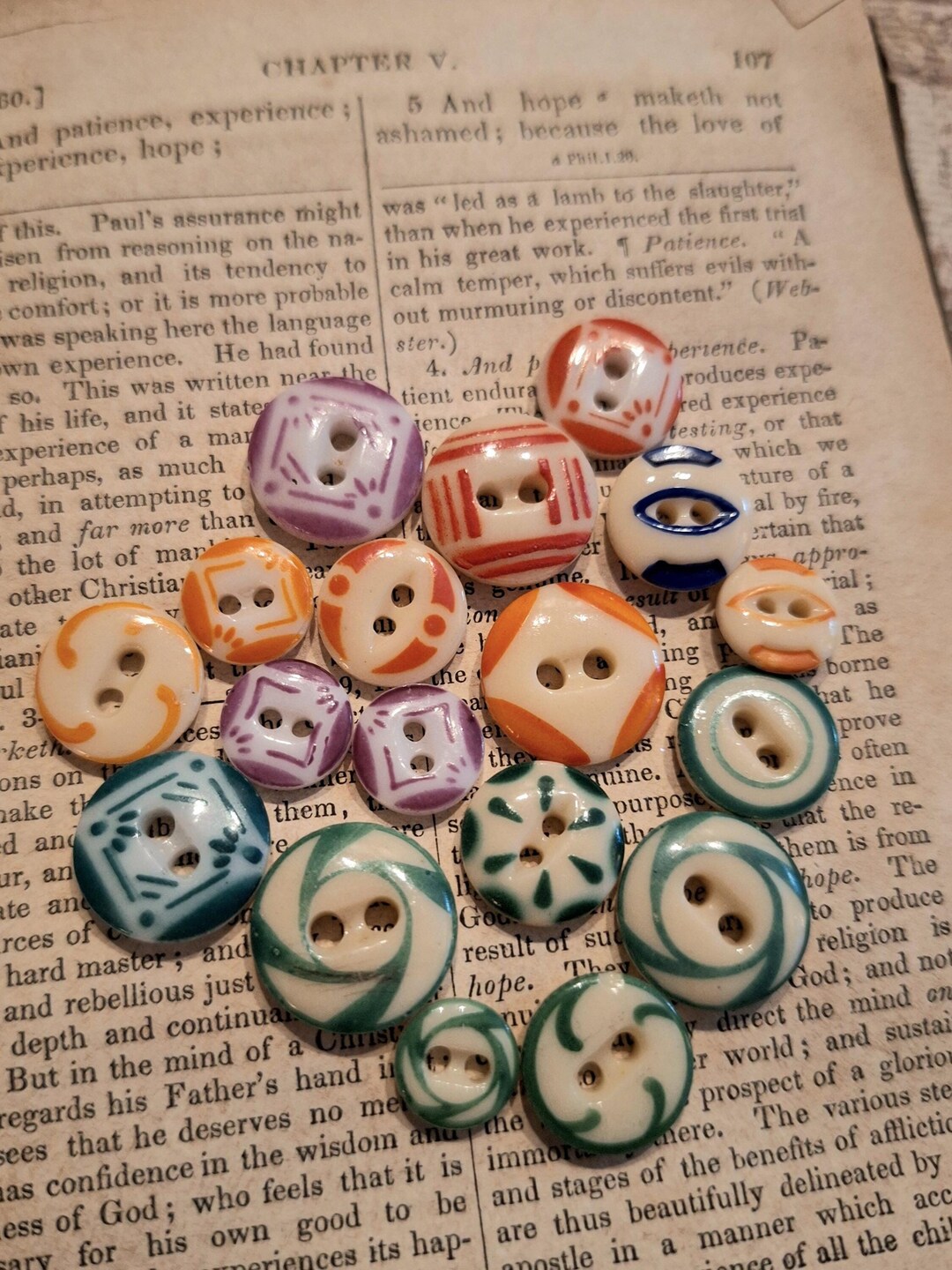 Antique China Buttons Stencil Button Lot 1930s Buttons - Etsy