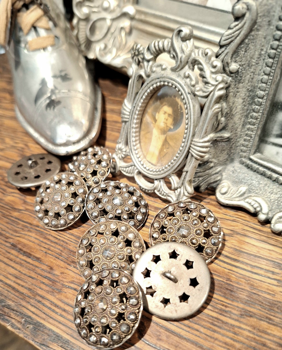 One Victorian Cut Steel Button-lg Antique Button- Sold Individually - Etsy