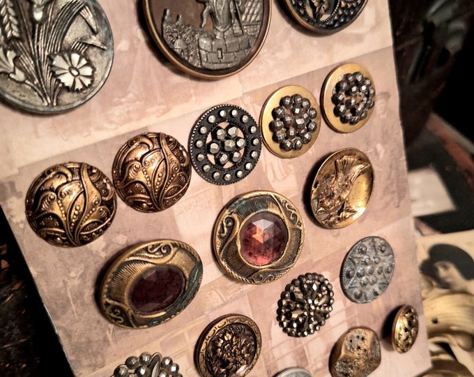 Antique Button Lot - Oversized Metal Buttons - 1800s and 1900s Buttons ...