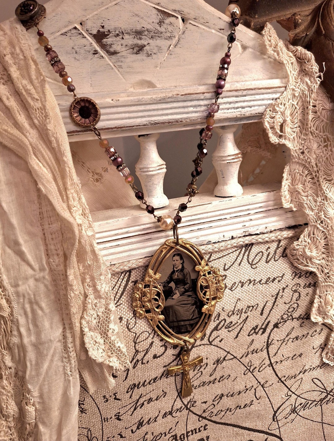 Assemblage Victorian Tintype Necklace - OOAK Original Necklace With ...