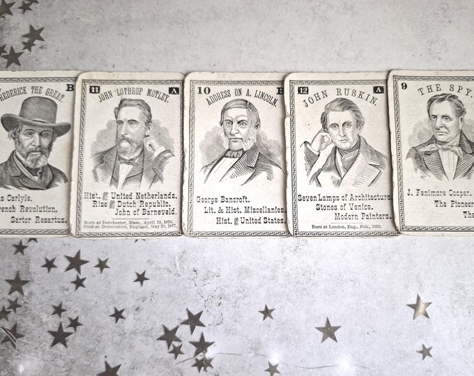 Antique Authors Cards- Edwardian Game Cards- 1900s Ephemera - Etsy