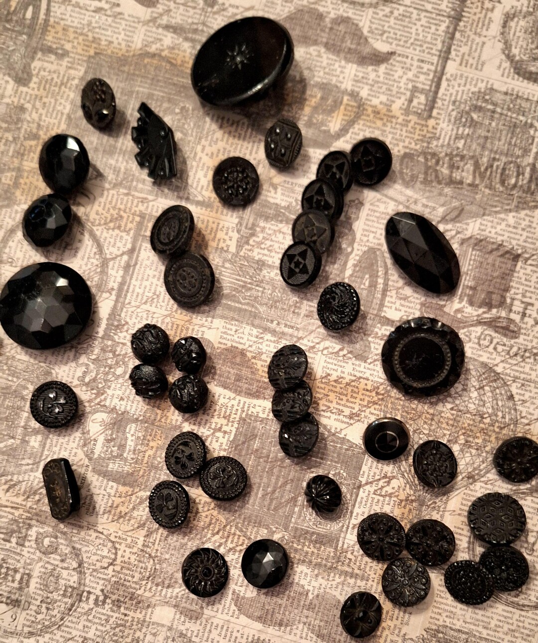 Lot of 45 Black Glass Mourning Buttons - 1890-1915 - Etsy